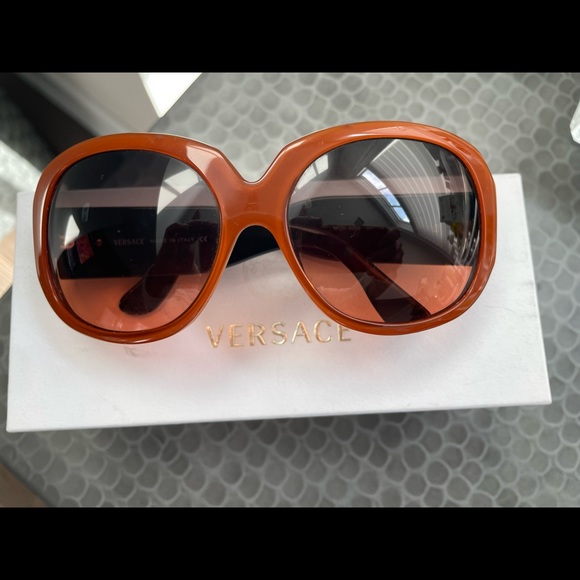 Versace | Accessories | Versace Burnt Orange Sunglasses From Italy ...